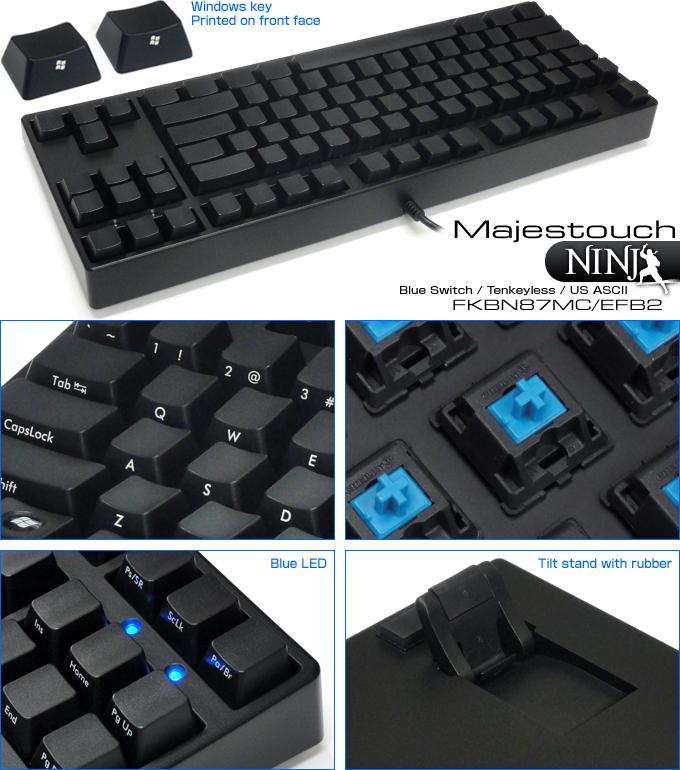 Buy Filco Majestouch NINJA, Black, Cherry Blue | Keyboards | Scorptec ...